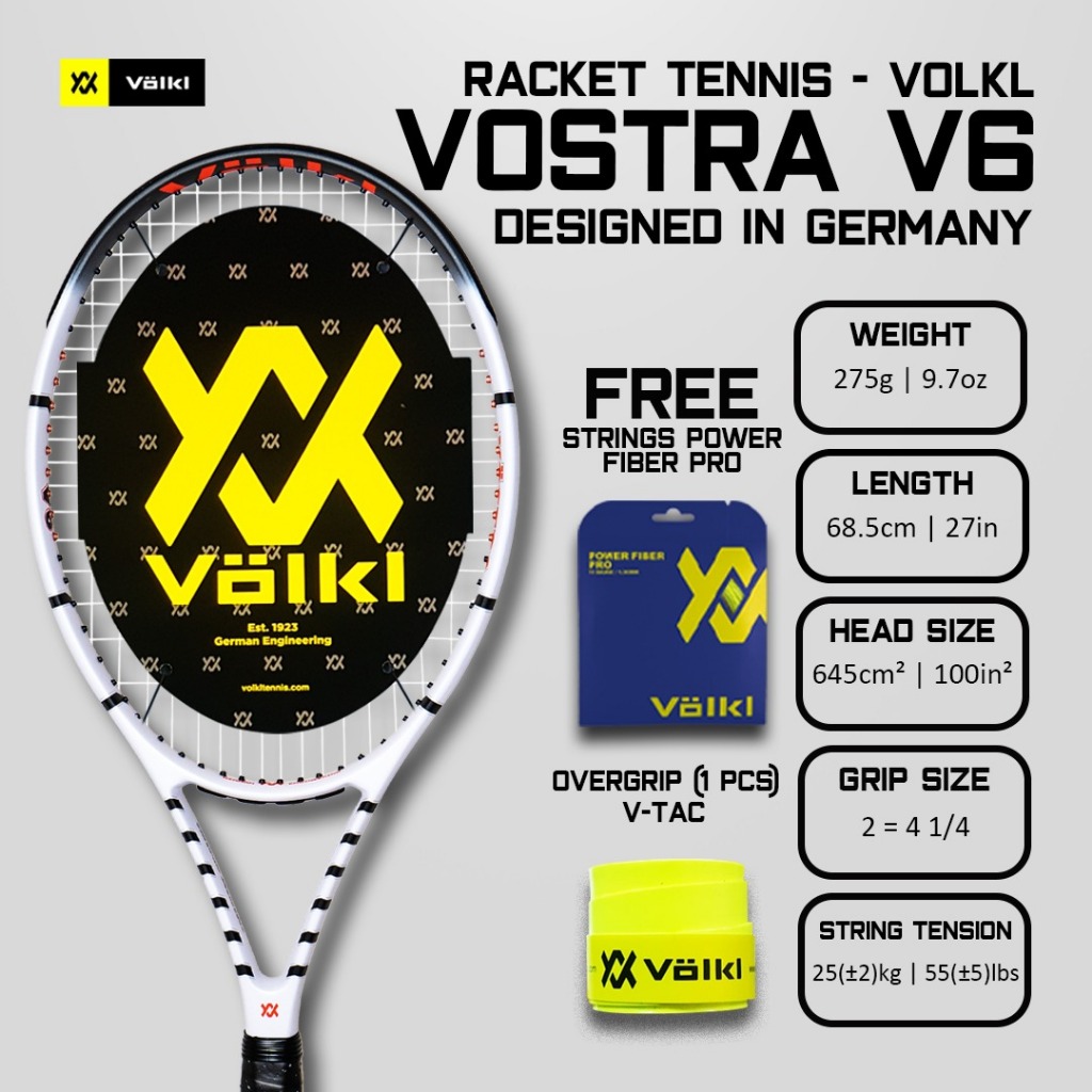 Jual Raket Tenis Tennis Volkl Vostra V6 String Volkl Power Fiber Pro ...