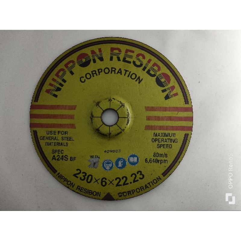 Jual NIPPON RESIBON 230x6x22.23 (9inc) A24S BF Batu Gurinda Poles MADE ...
