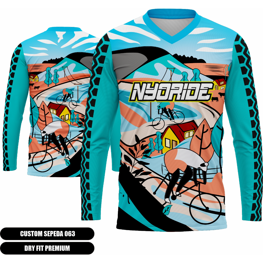 Jual Jersey Sepeda Gowes Sport Free custom nama dan logo | Shopee Indonesia