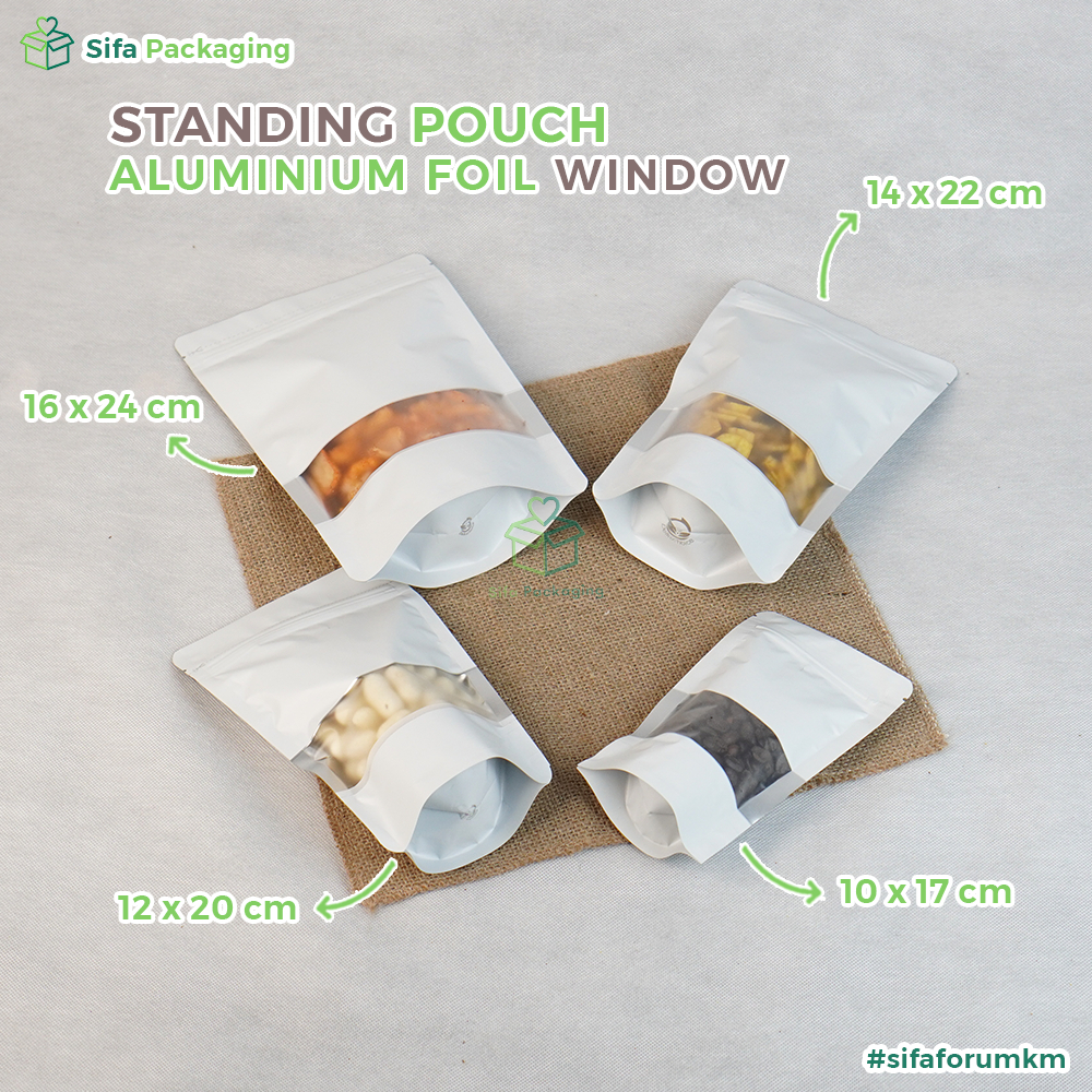 Jual Standing Pouch Ziplock Foil Ziplock Window Plastik Klip Full ...