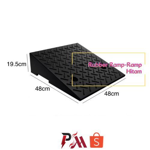 Jual RUBBER RAMP WHEELCHAIR 19.5 x 48 x 48 CM KARET HITAM TANJAKAN ...