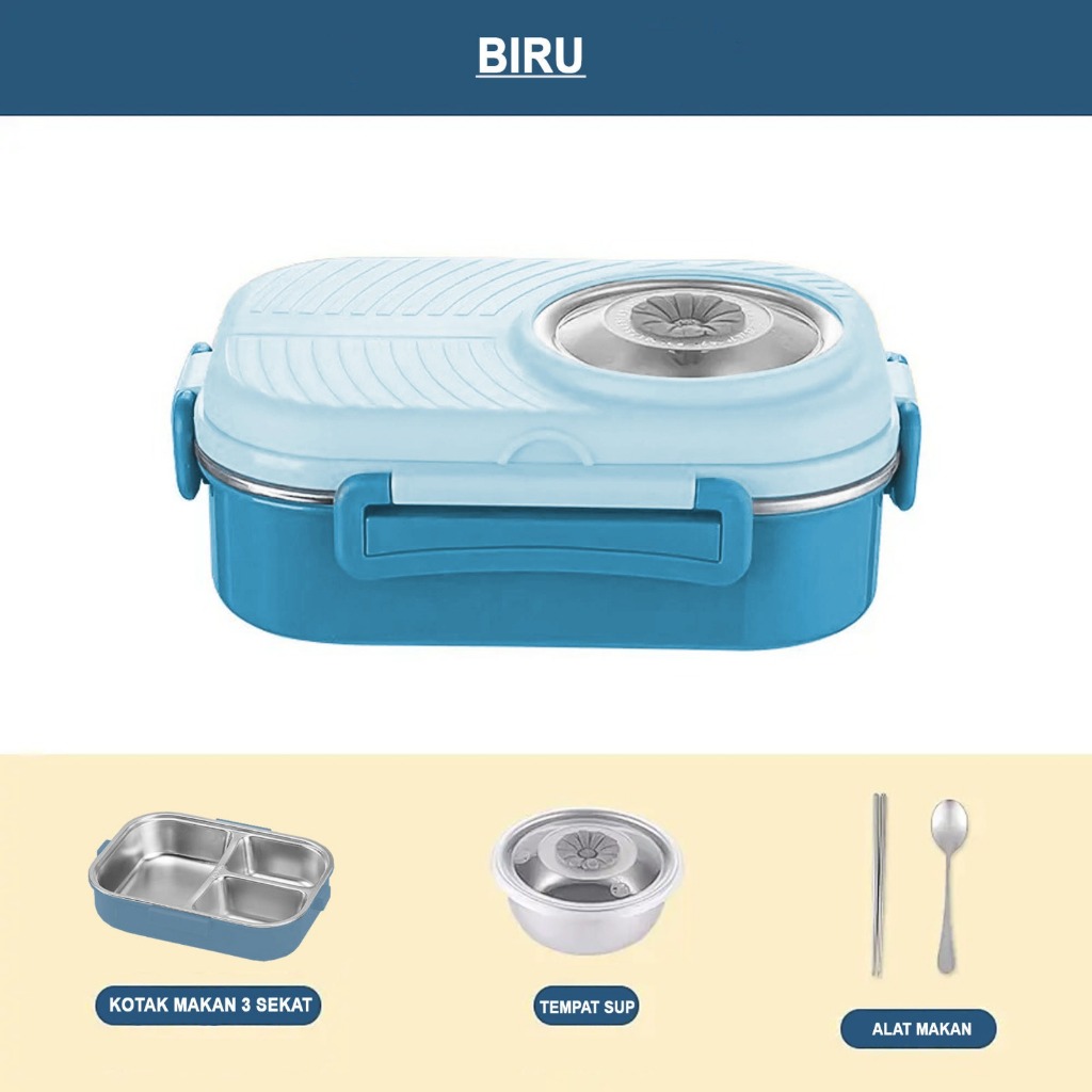 Jual Aveline Lunch Box Kotak Makan 3 Sekat 4 Sekat 5 sekat SUS 304 ...