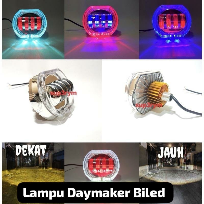 Jual Lampu utama Biled mode daymaker Projie Biled proji 4 lensa 8D plus ...