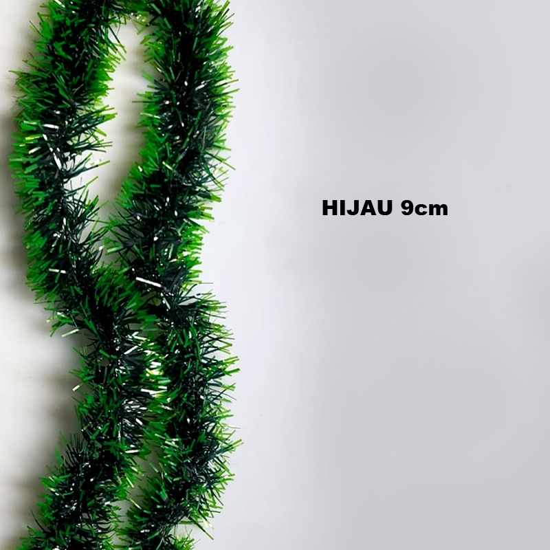 Jual Slinger Natal Hijau Salju/Tinsel Garland Snow/Dekorasi Natal ...