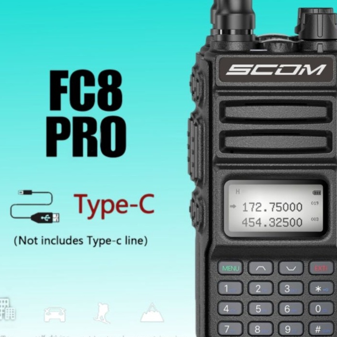 Jual Kode LIN740 HT SCOM FC8 PRO Fast charging USB C dual band Handy ...