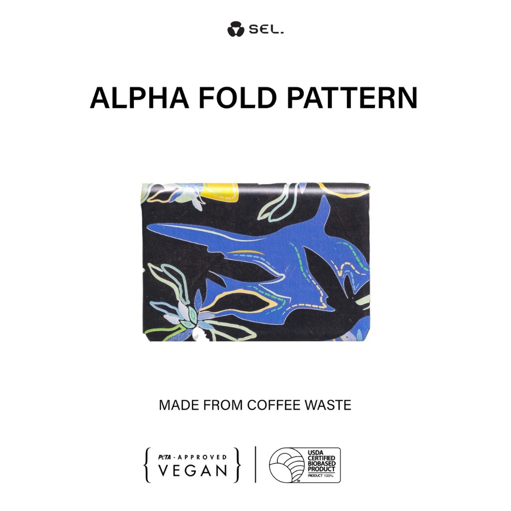 Jual SEL ALPHA FOLD PATTERN DOMPET KARTU KULIT VEGAN AMPAS KULIT KOPI ...