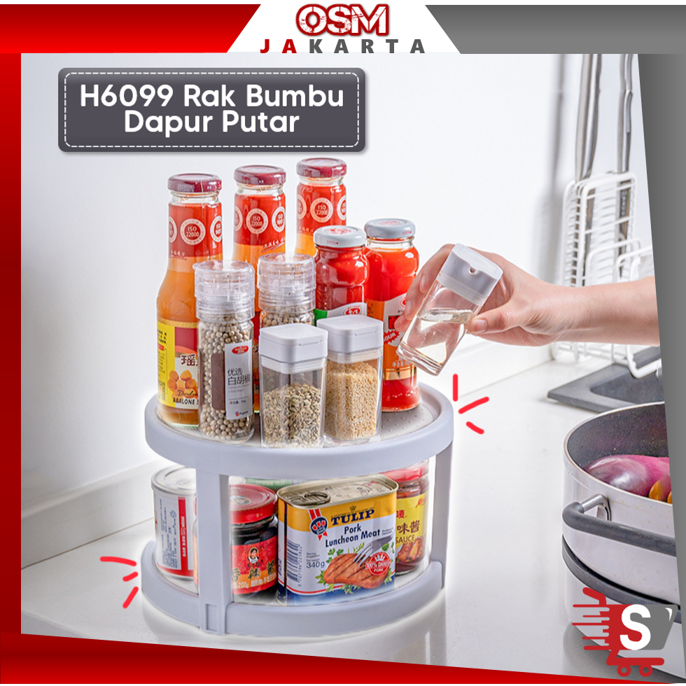 Jual OSM JKT H6099 Rak Bumbu Dapur Putar / Organizer Meja Serbaguna ...