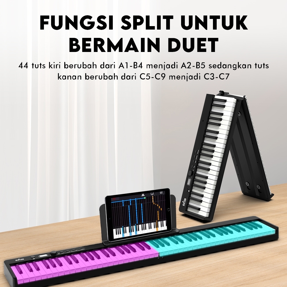 Jual 【MURAH COD】piano lipat 88 tuts folding piano 88-key smart electric ...
