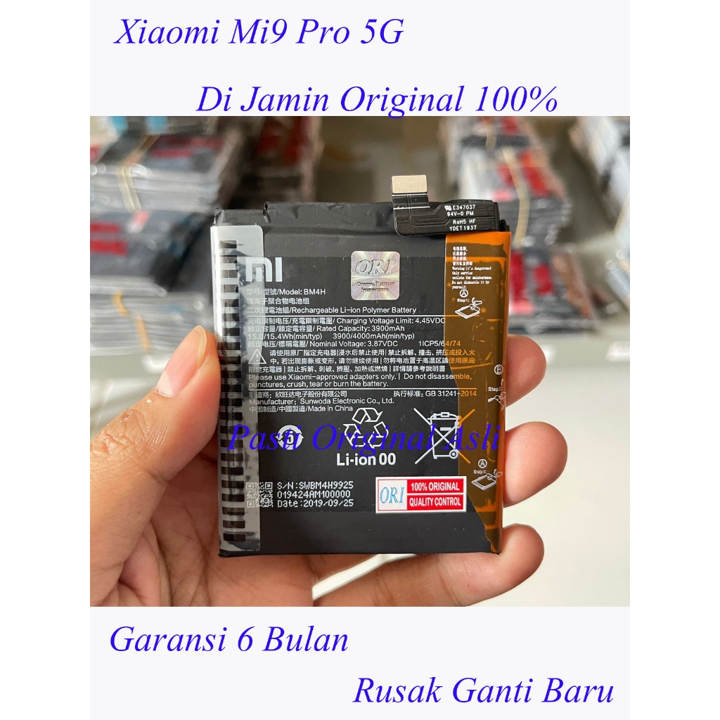 Jual Baterai Battery Xiaomi Mi9 Pro 5G BM4H Original 100% | Shopee Indonesia