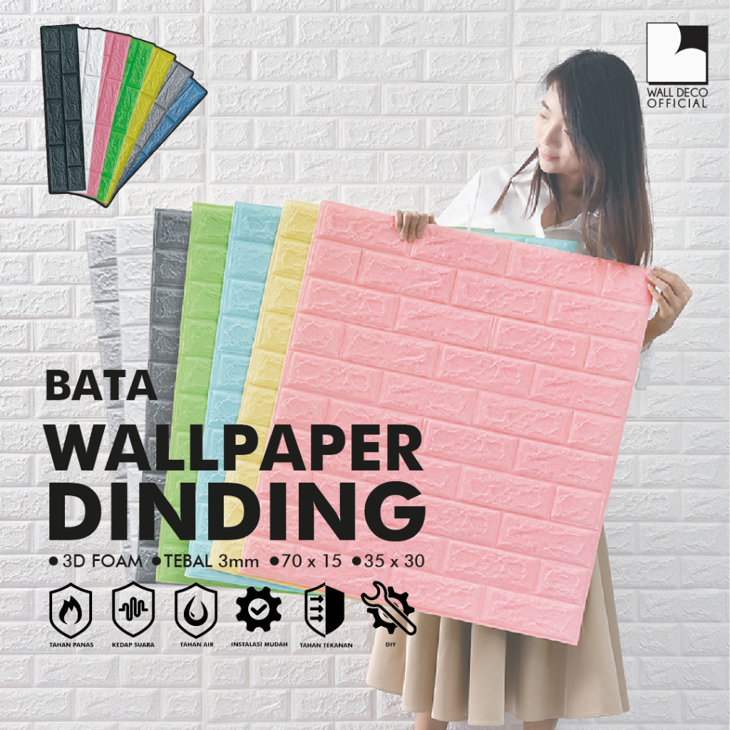 Jual Wall Deco - Wallpaper Dinding Kamar Tidur 3D Foam Aesthetic Ruang ...