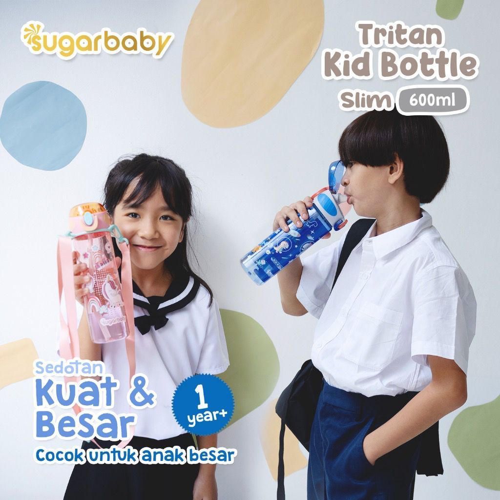 Jual Sugar Baby Tritan Kid Bottle Special Straw / Kid Bottle Slim 600ml ...