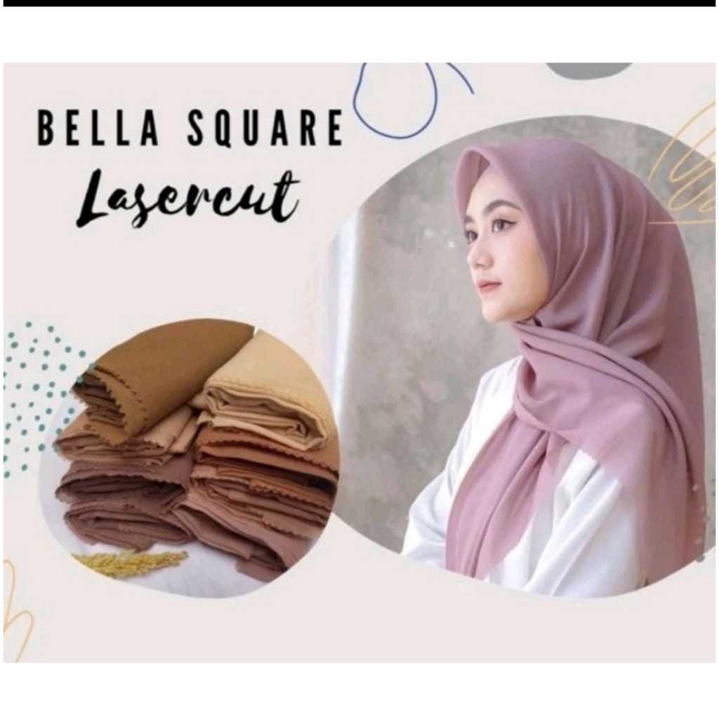 Jual Hijab SegiEmpat Bella Square LaserCut Premium/ JILBAB BELLA LASERCUT HARGA MURAH | Shopee ...