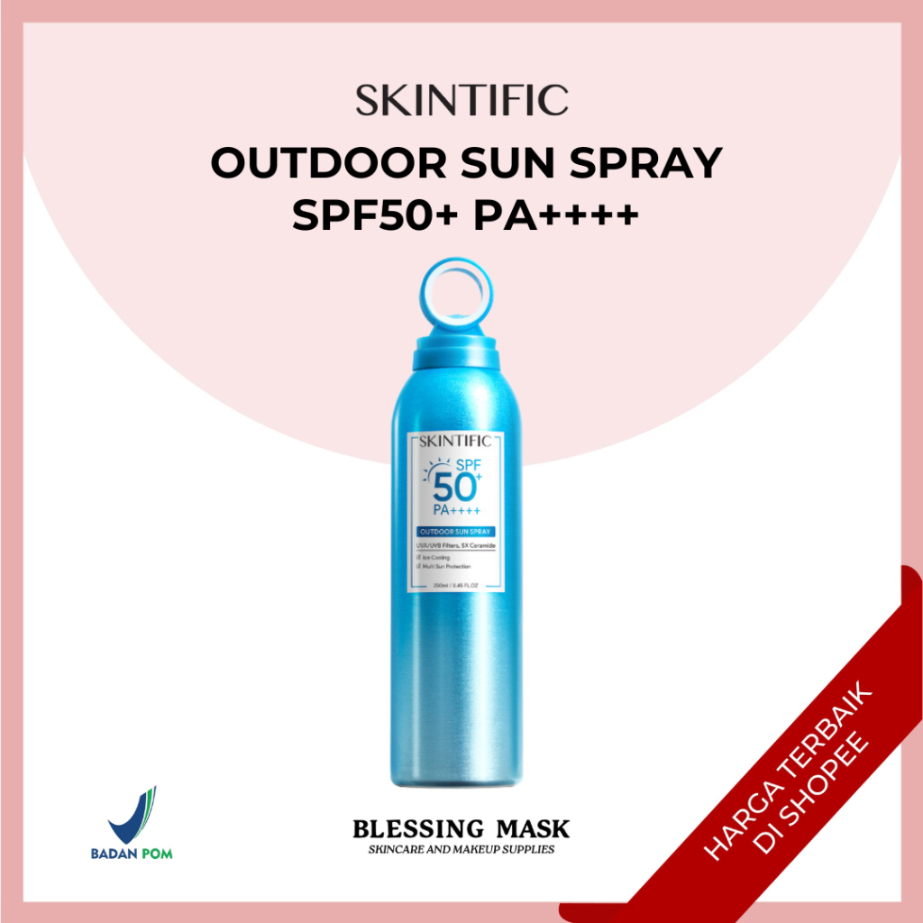 Jual SKINTIFIC Outdoor Sun Spray SPF50+ PA++++ sunscreen sunblock badan ...