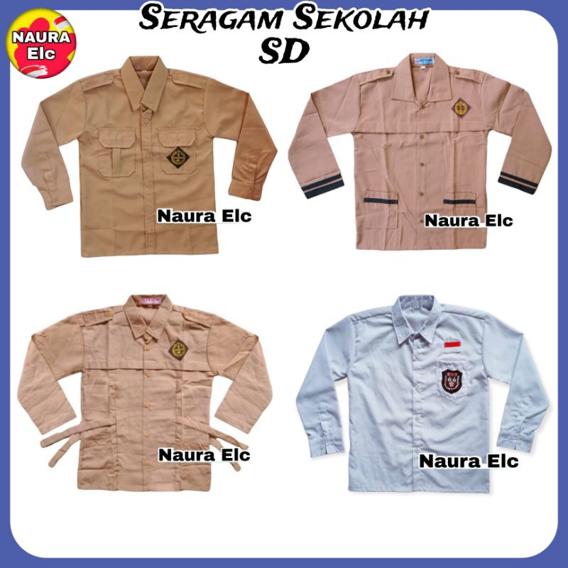 Jual Baju Sekolah SD Lengan Panjang Seragam Putih Pramuka Penggalang Siaga | Shopee Indonesia