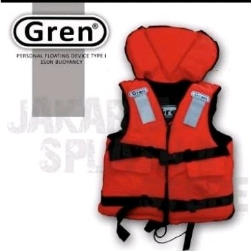 Jual Life Jacket Safety Gren / Pelampung Safety Kapal Orange | Shopee ...