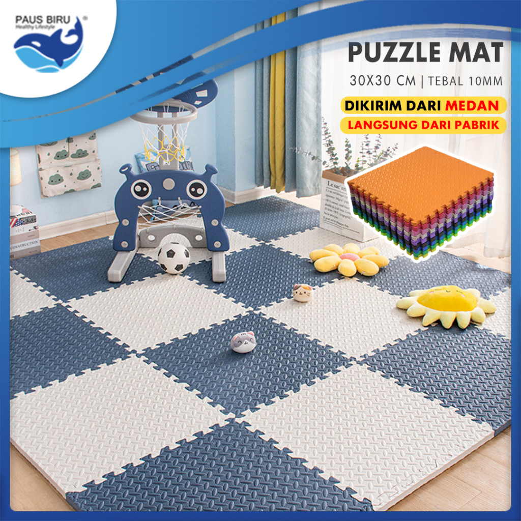 Jual Paus Biru - Matras Eva Matras 30x30cm Puzzle Playmat Karpet Puzzle ...