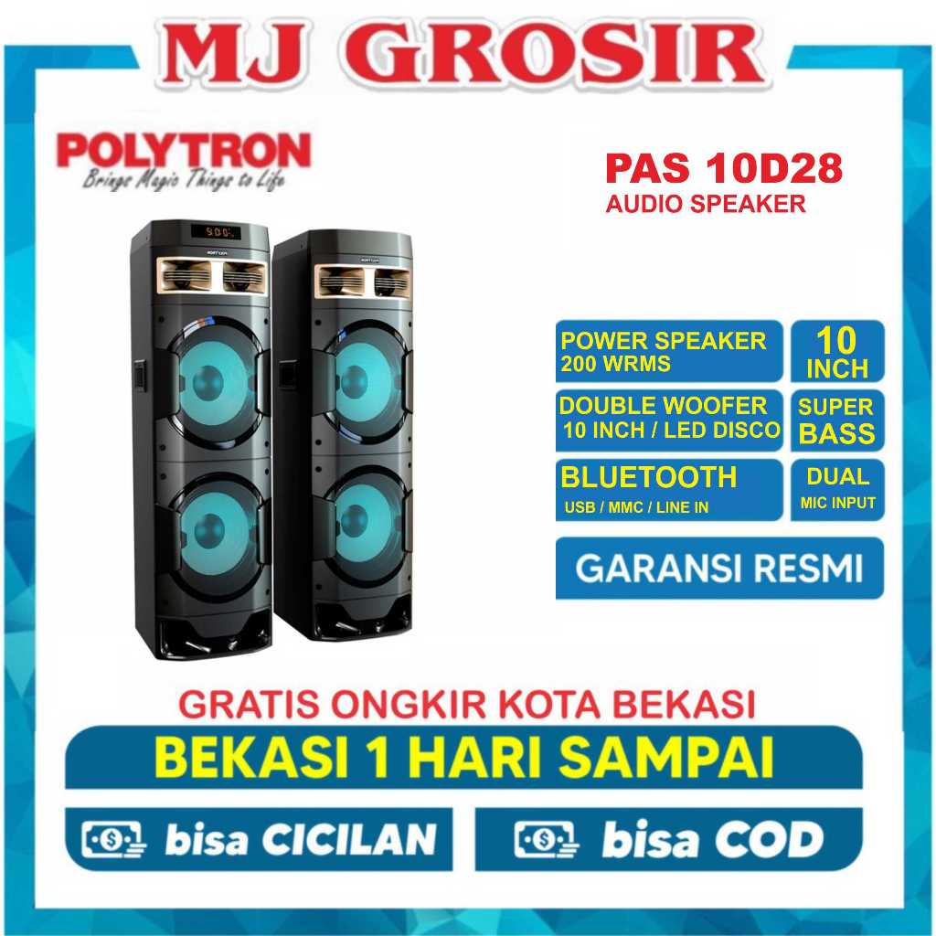 Jual POLYTRON SPEAKER AUDIO PAS 10D28 / 10DF28 PAS10D28 USB BLUETOOTH ...
