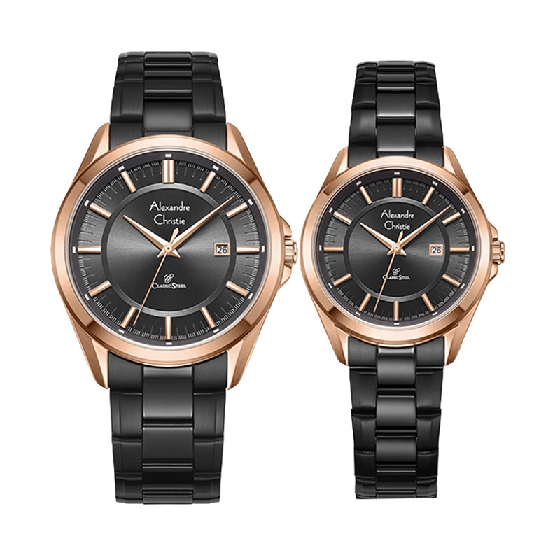 Jual Jam Tangan Couple Alexandre Christie Classic Steel AC 8675 BBRBA ...
