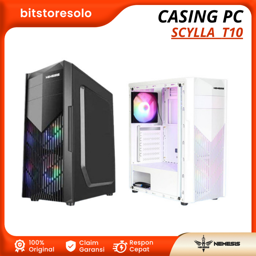 Jual Casing PC Komputer Gaming NYK Nemesis T10 Scylla Black White ...
