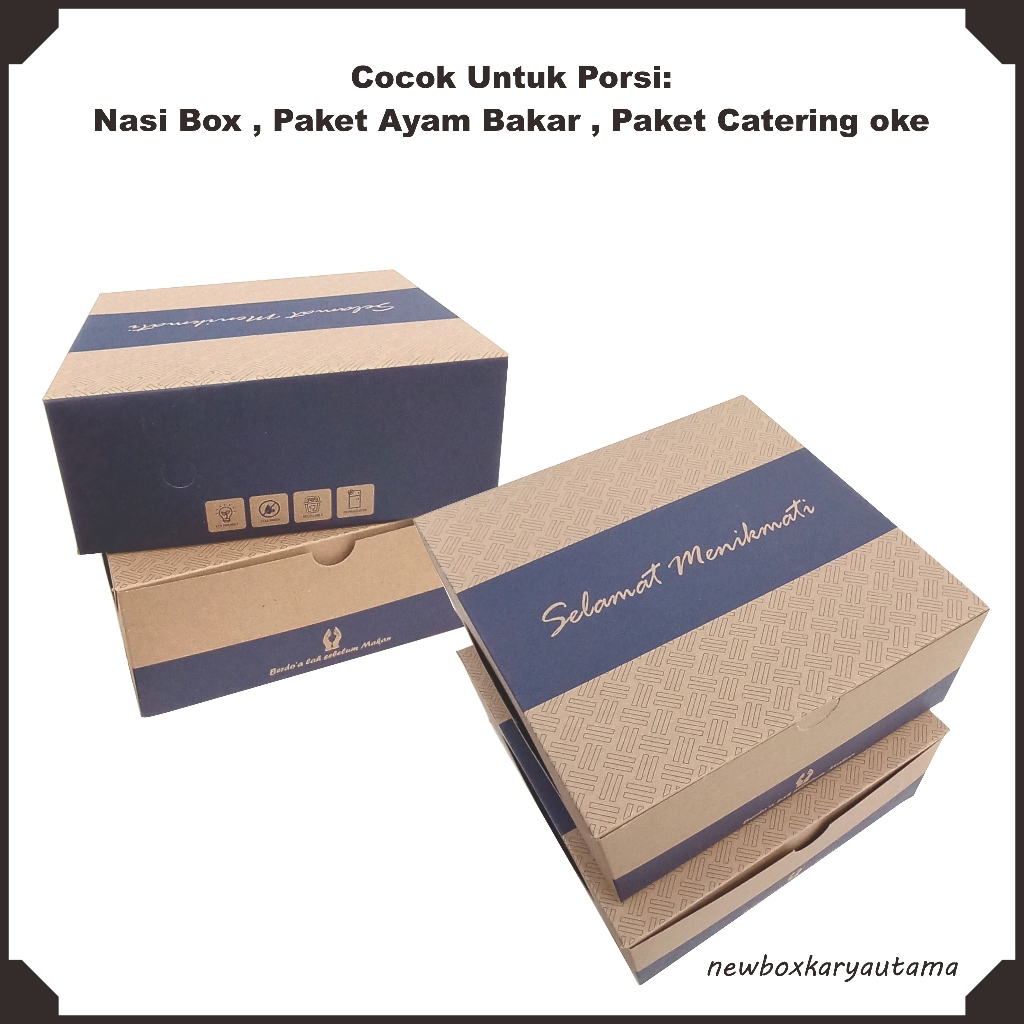 Jual Dus Nasi Catering 18/18 dan 20/20 cm Kraft Custom Nasi Box Nasi ...