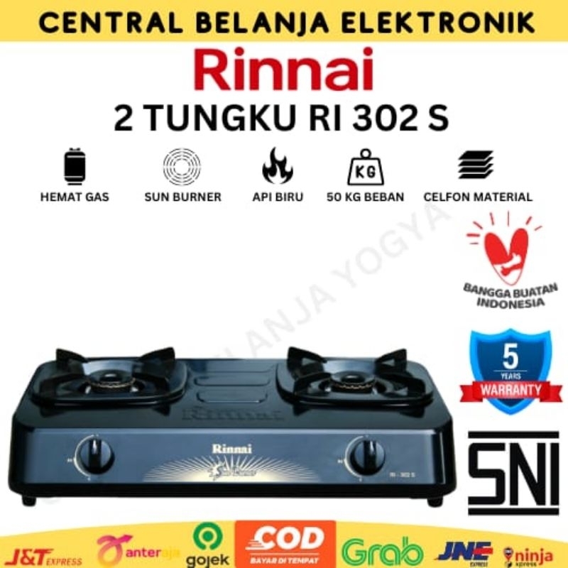 Jual KOMPOR 2TUNGKU RINNAI RI 302S/ KOMPOR 1 TUNGKU RINNAI RI 301 S ...