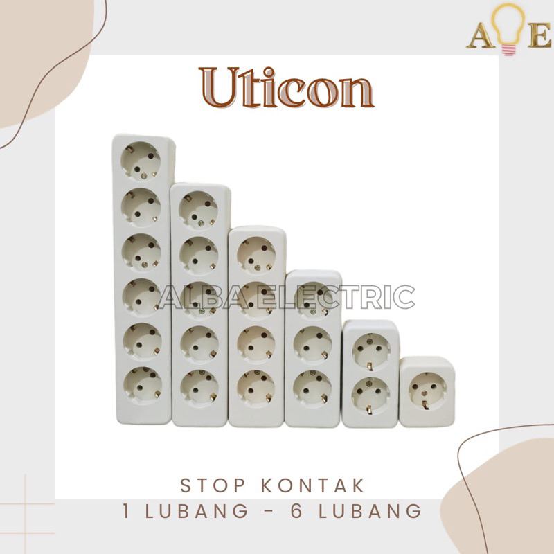 Jual UTICON Stop kontak 1 2 3 4 5 6 Lubang Stop kontak Uticon | Shopee Indonesia