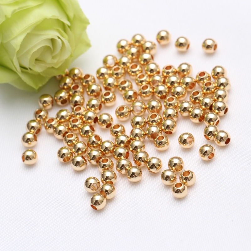 Jual Manik -manik bundar terbaik 14k18k tas manik -manik emas manik ...