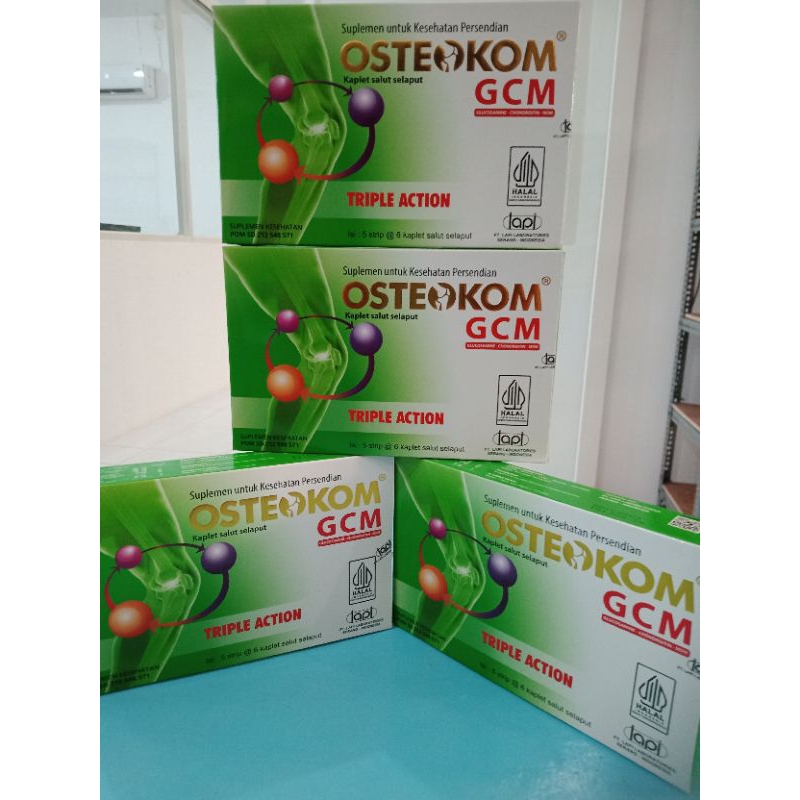 Jual OSTEOKOM GCM TRIPLE ACTION Vitamin Tulang Isi 30Kaplet | Shopee ...