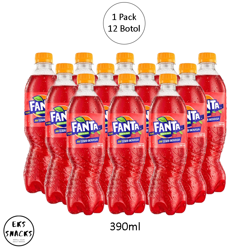 Jual Fanta Strawberry Botol PET 390ML [1 Pack 12 Botol] | Shopee Indonesia