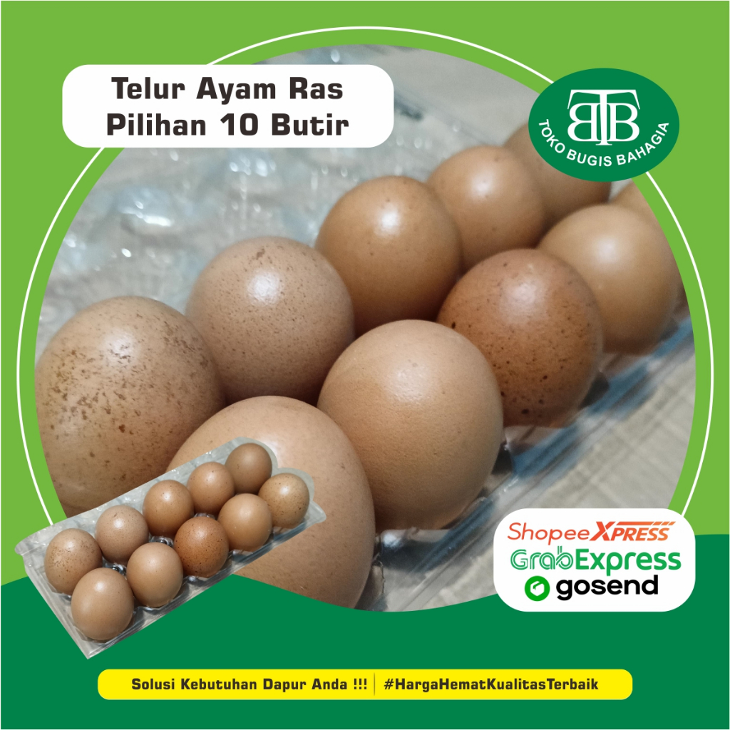 Jual Telur Ayam Ras Isi 10 Butir , Pasar Terong Makassar | Shopee Indonesia