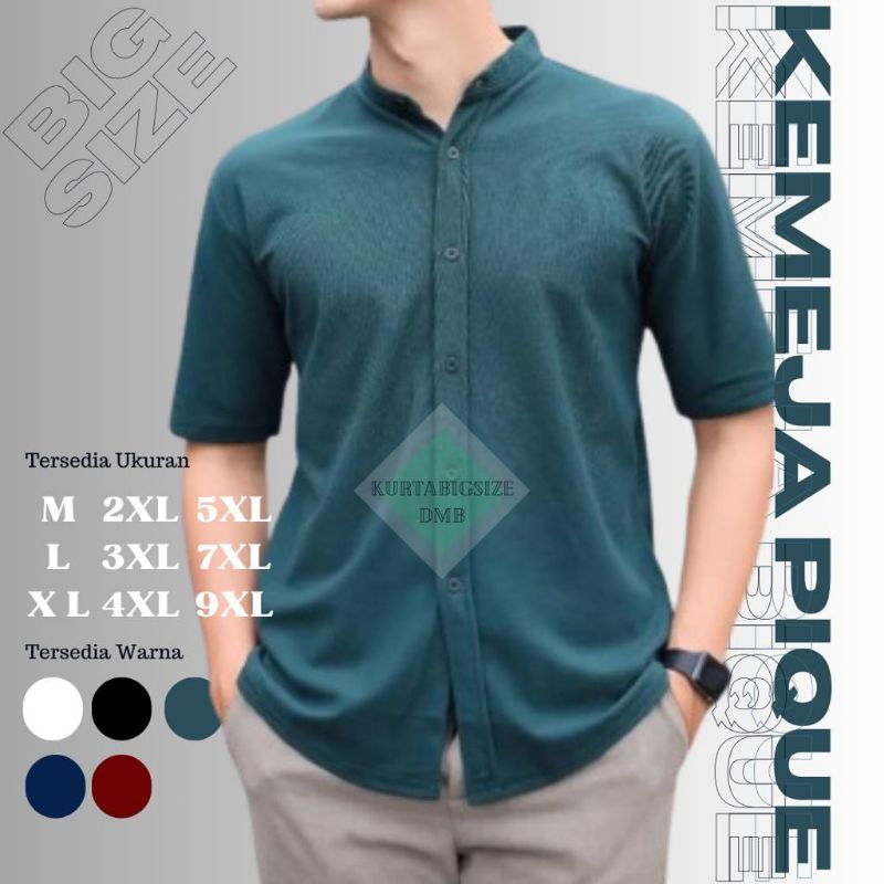 Jual COD kemeja polos jumbo kerah polo jumbo pria big size ukuran 9xl 7xl 5xl 4xl 3xl 2xl kemeja ...