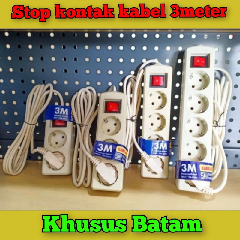 Jual STOP KONTAK LISTRIK KABEL 3METER/COK PAPAN KONTAK (KHUSUS BATAM ...