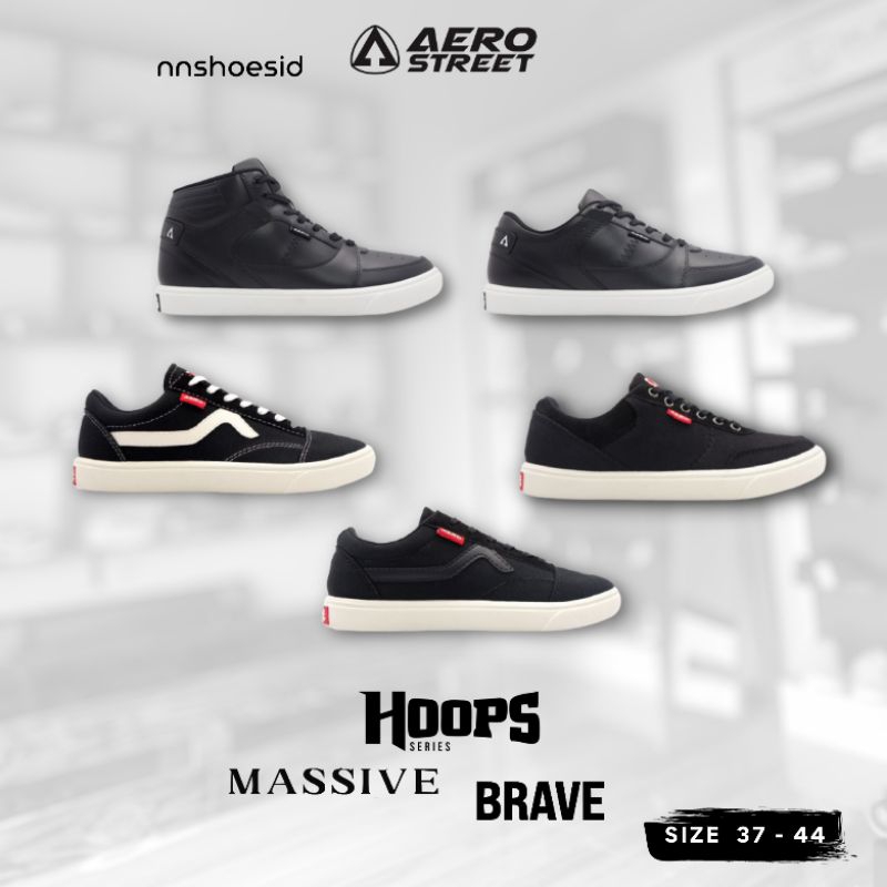 Jual Aerostreet HOOPS/MASSIVE/Brave Hitam Natural 37-44 sepatu sneakers ...