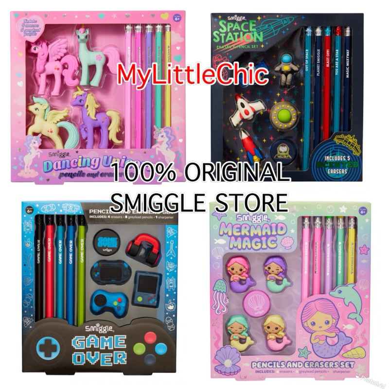 Jual Smiggle Eraser & Pencil Gift Pack Scented ORIGINAL / Penghapus ...