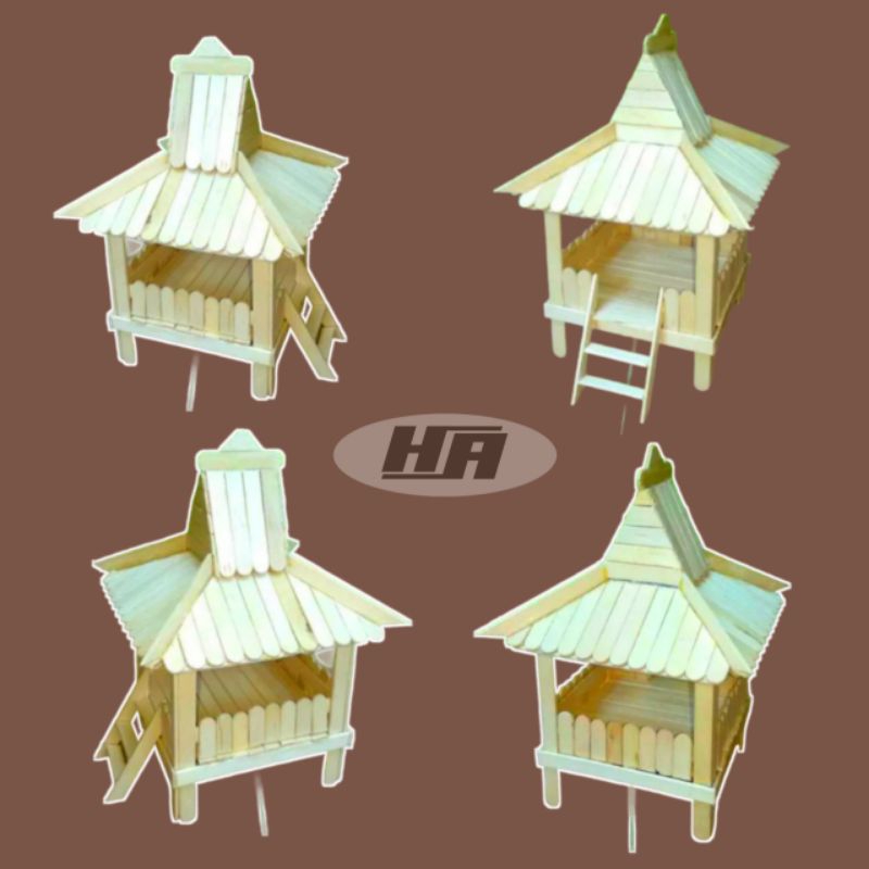 Jual Prakarya Maket Miniatur Rumah Adat Jawa Joglo dari stik es krim ...