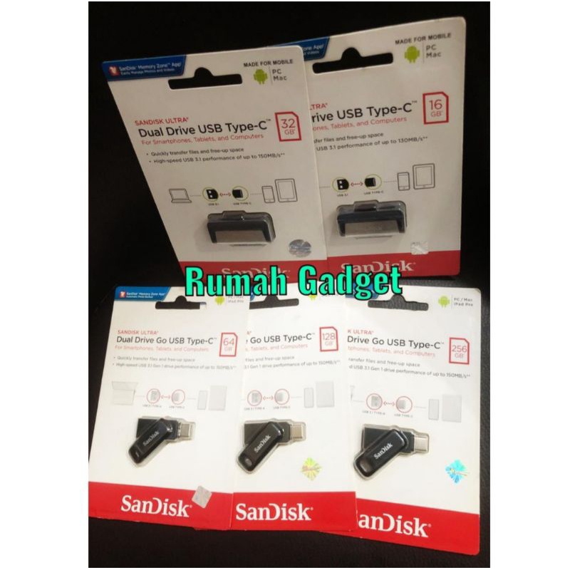 Jual OTG SANDISK SANDISK DUAL DRIVE USB TYPE C 3.0 MICRO 16GB 32GB 64GB ...