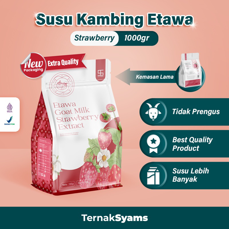 Jual 1KG Susu Kambing Etawa Varian Rasa Strawberry Stoberi Strabery ...