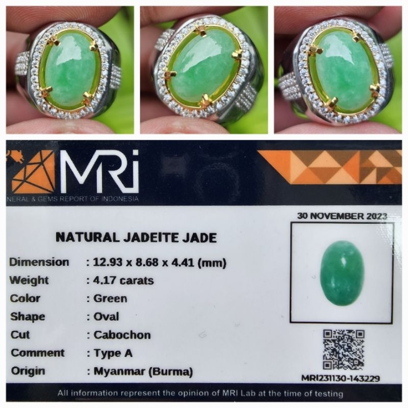Jual Natural Giok Burma Myanmar Jadeite Jade Type A Memo 4.17 crt ...