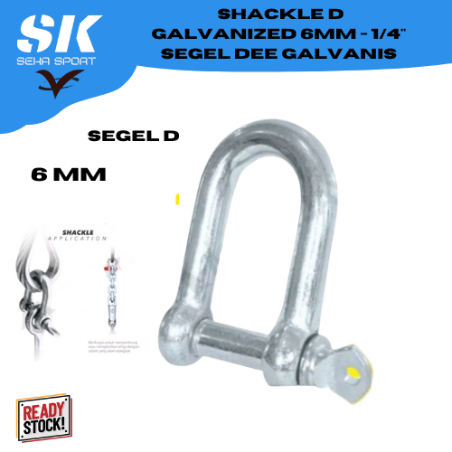 Jual POWERTEC Shackle D Galvanized 6mm - 1/4" Segel Dee Galvanis-RING D ...
