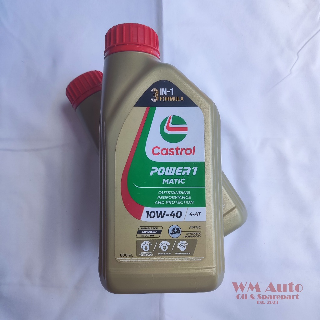 Jual Oli Mesin Motor Castrol Power 1 Matic 10W-40 10W40 0.8L | Shopee ...