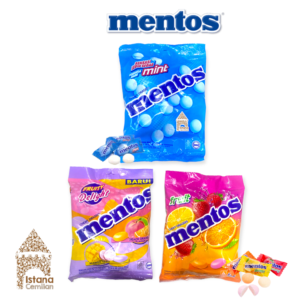 Jual Permen Mentos Fruity Delight / Mint / Fruit Bag isi 50 butir ...