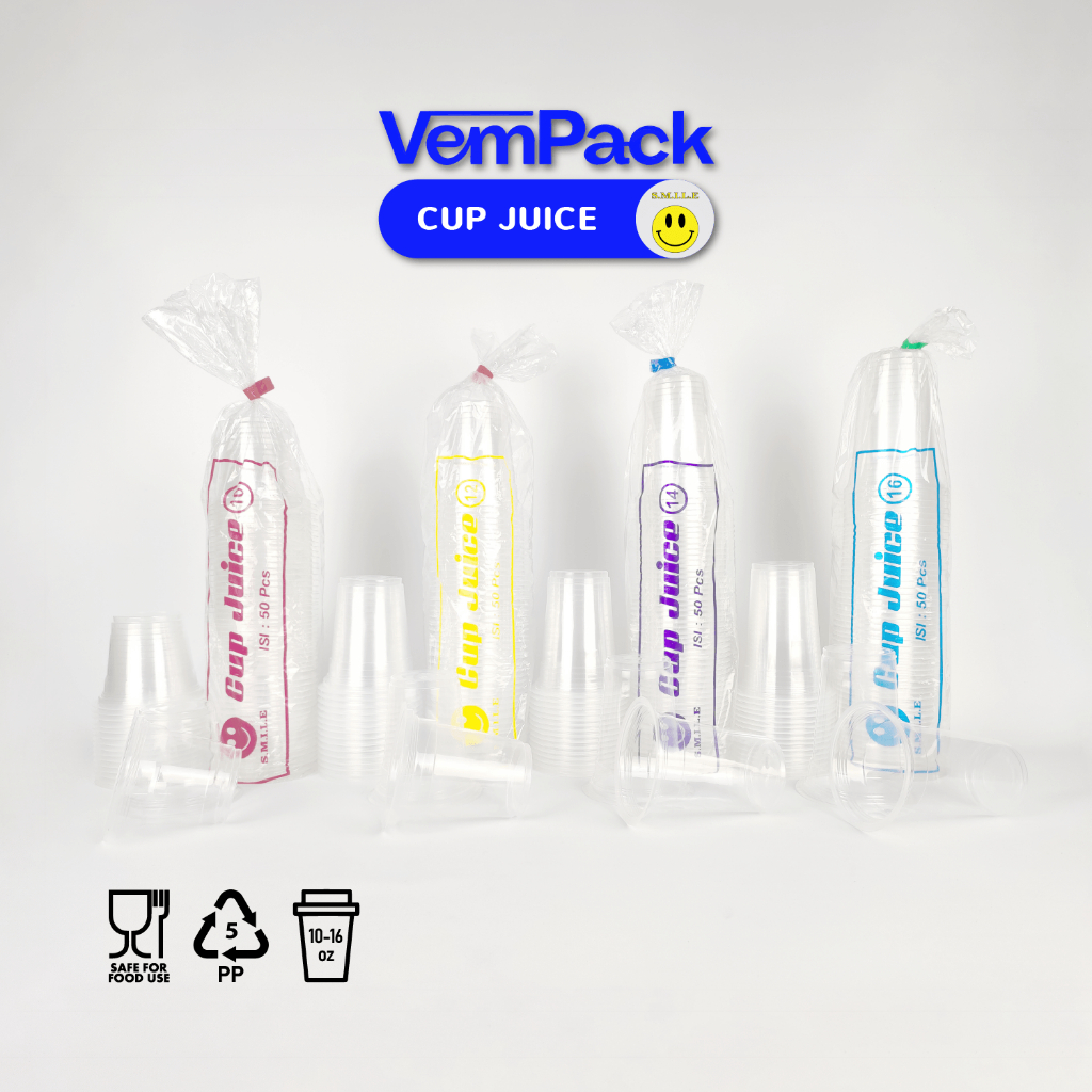Jual [50 Pcs] Cup Jus Smile | Cup Minuman Dingin | Cup Plastik Es ...