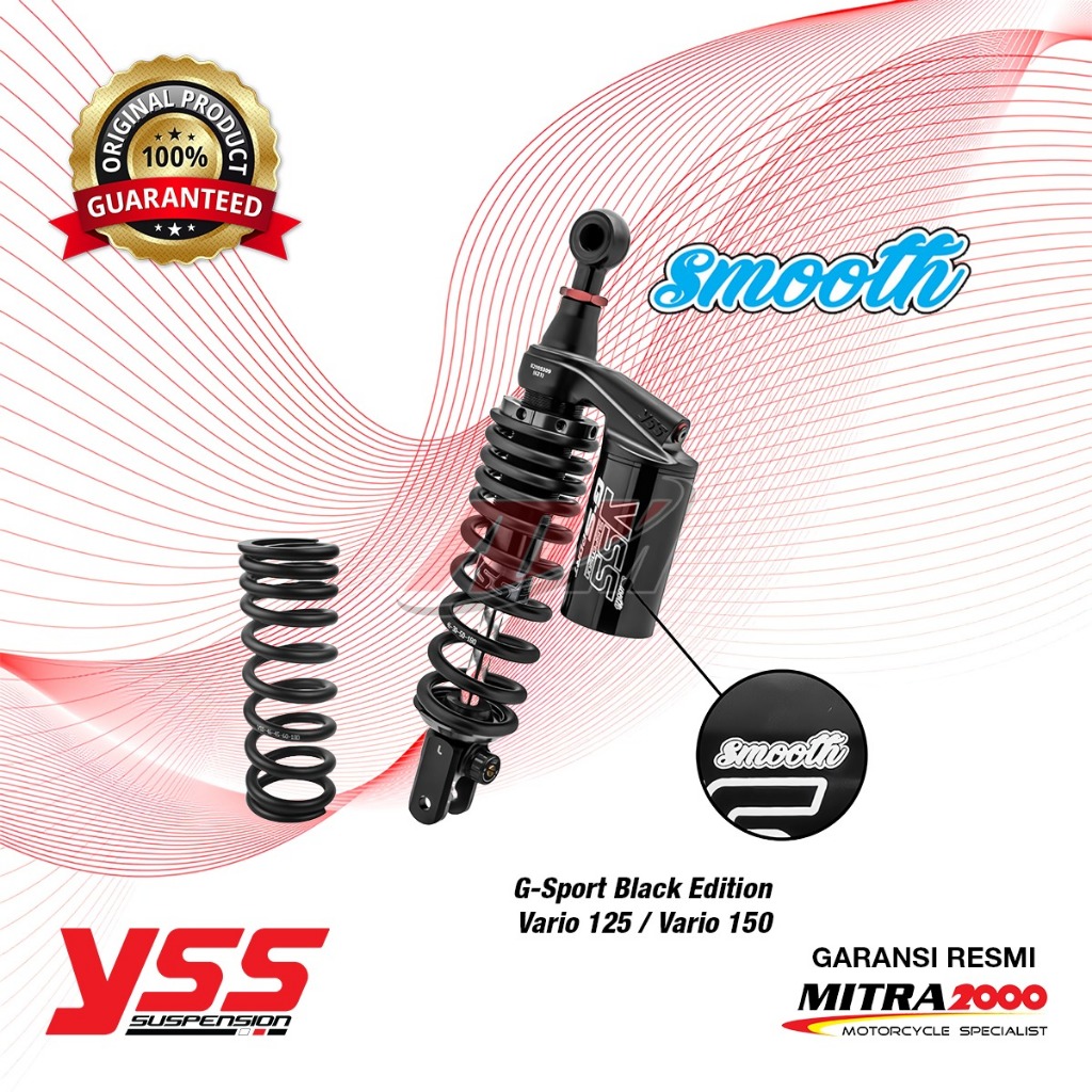 Jual Single Shock YSS Vario 125 / 150 G-Sport Smooth Black Series / Black Edition (OG302-330TRJ ...