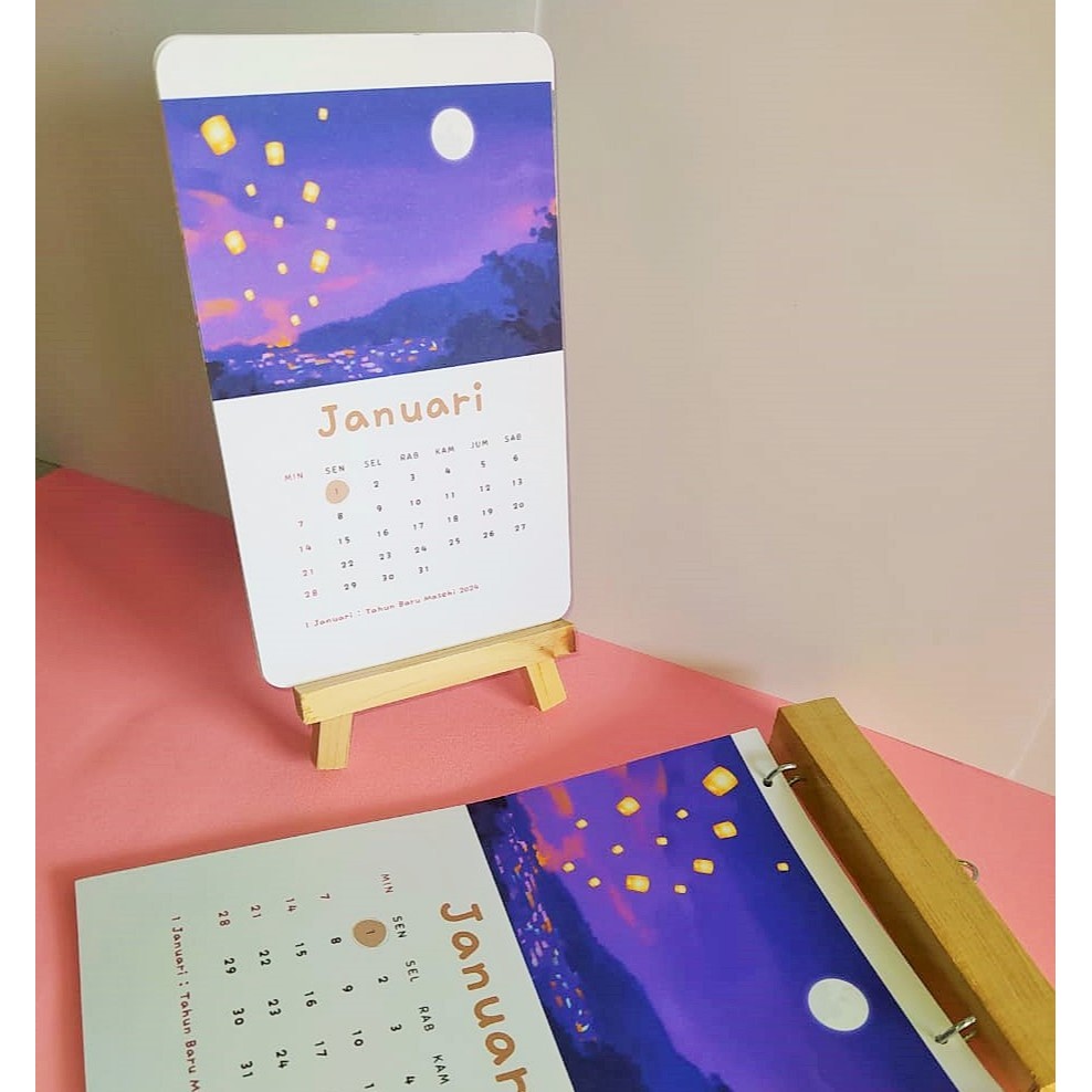 Jual kalender unik 2024 multifungsi/ kalender gantung A5/ kalender ...