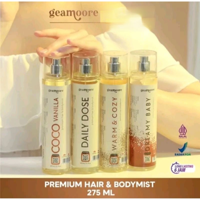 Jual GEAMOORE PARFUME 275ML HAIR AND BODY MIST VITAMIN PARFUM BAJU ...