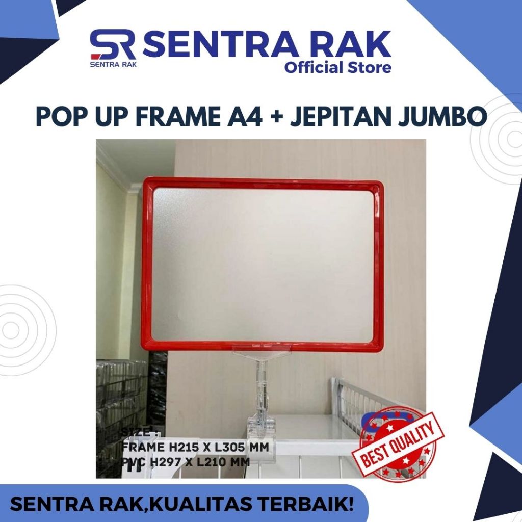 Jual Pop Up Frame Promo ukuran A4 dan Jepitan Jumbo / Price Tag Frame ...