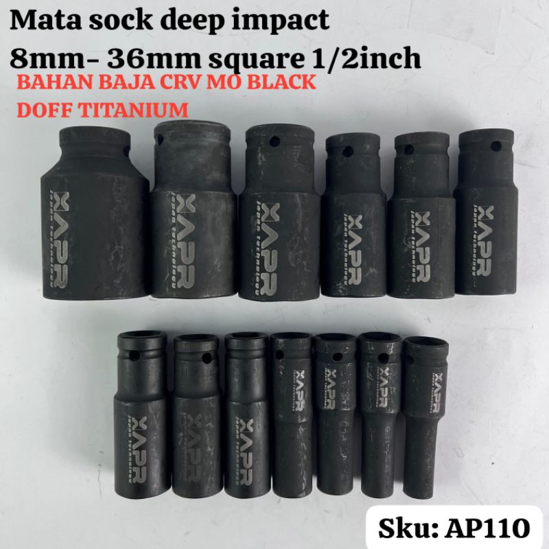 Jual APR SOCKET DEEP SOCK IMPACT 8mm - 36mm 1/2inch TYPE ap110 BAJA ...