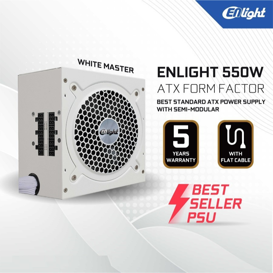 Jual PSU Enlight 550W White 80+ Bronze Modular Power Supply 550 Watt ...