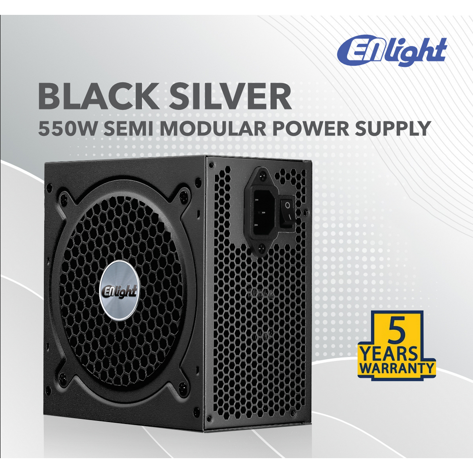 Jual PSU ENLIGHT 550W BlackSilver 80+ Bronze Modular Power Supply 550 ...