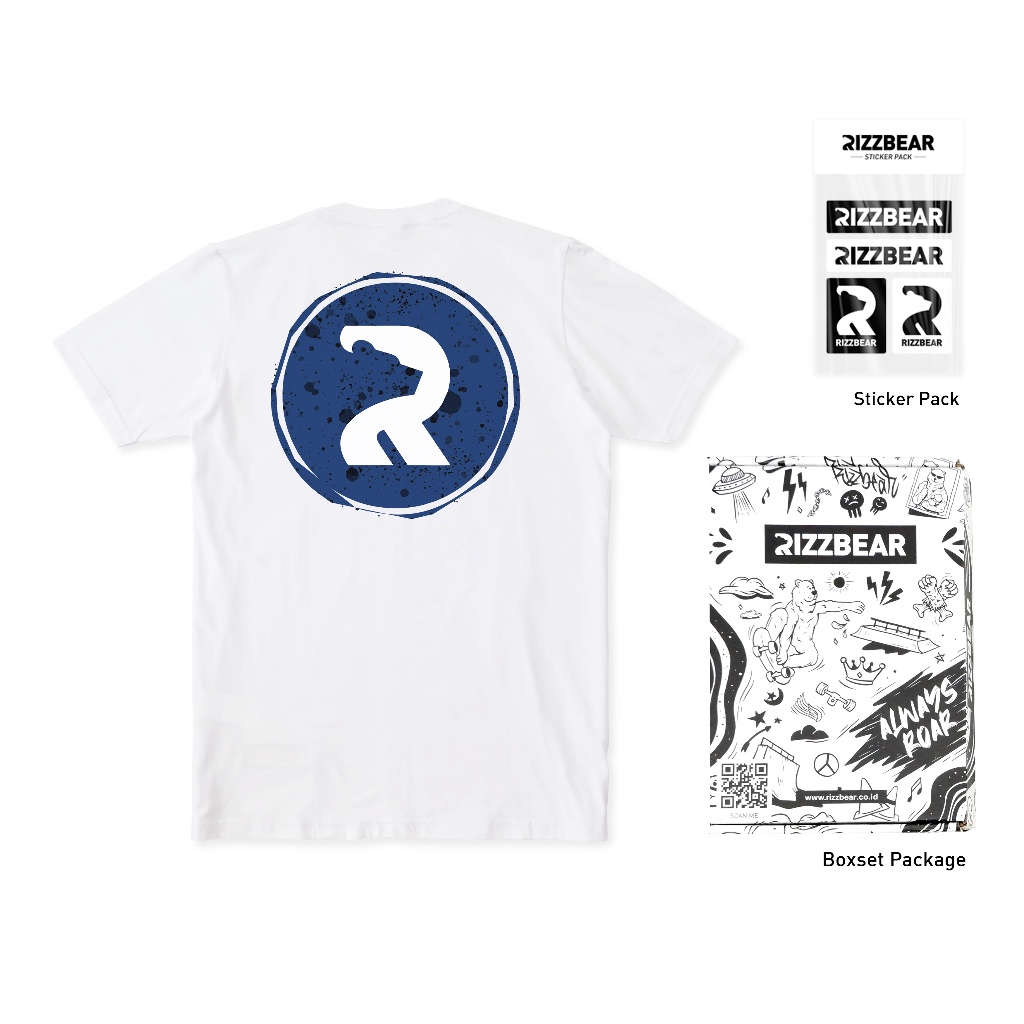 Jual RIZZBEAR Kaos Distro Lengan Pendek Putih Brand Original Jicklow T ...